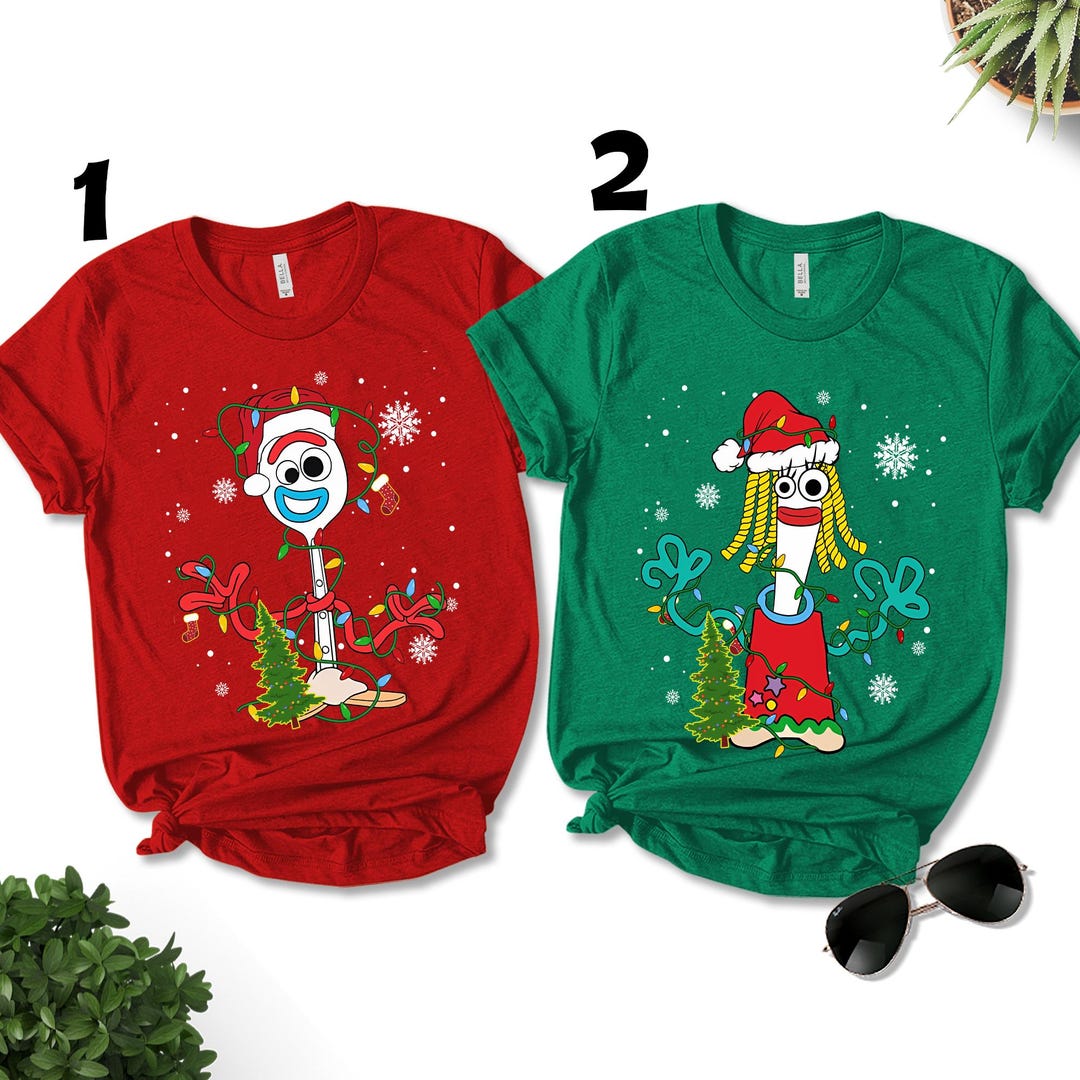 Disney Toy Story Couple Christmas Lights Shirt, Funny Forky Karen Toy ...