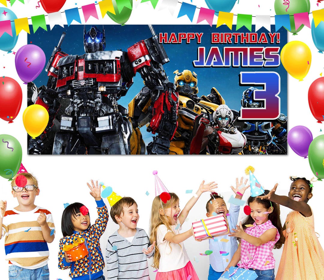 Transformers Birthday Party Backdrop/transformers Birthday Banner ...