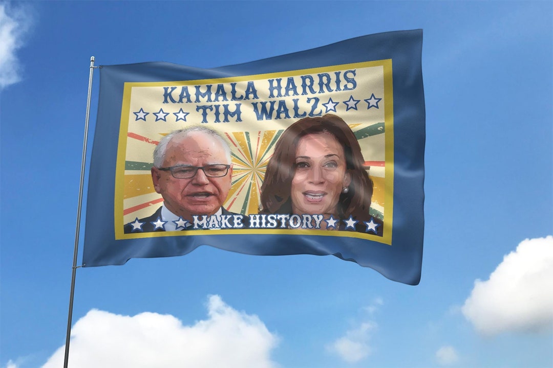 Kamala Harris Tim Walz Campaign Flag, Kamala Tim Walz Flag, Kamala Flag ...