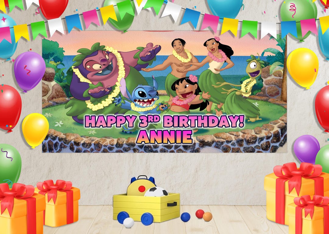 Lilo and Stitch Family Birthday Backdrop/lilo and Stitch Birthday ...