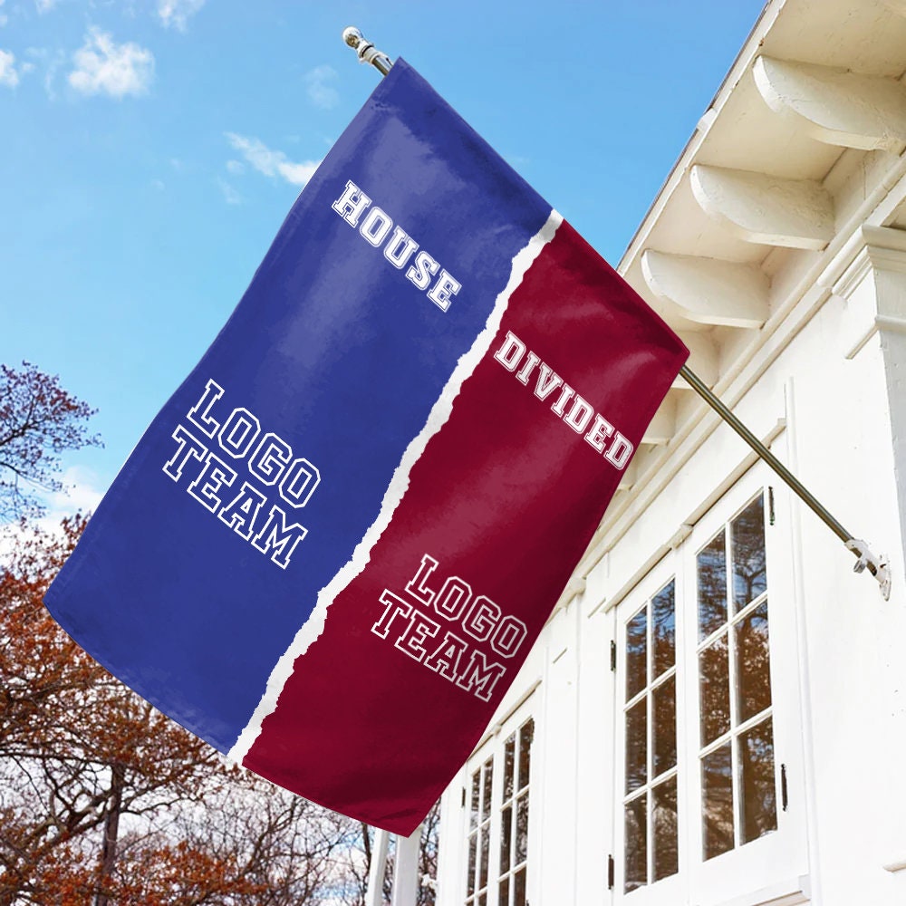 Custom House Divided Garden Flag/house Divided Baseball/football Team ...