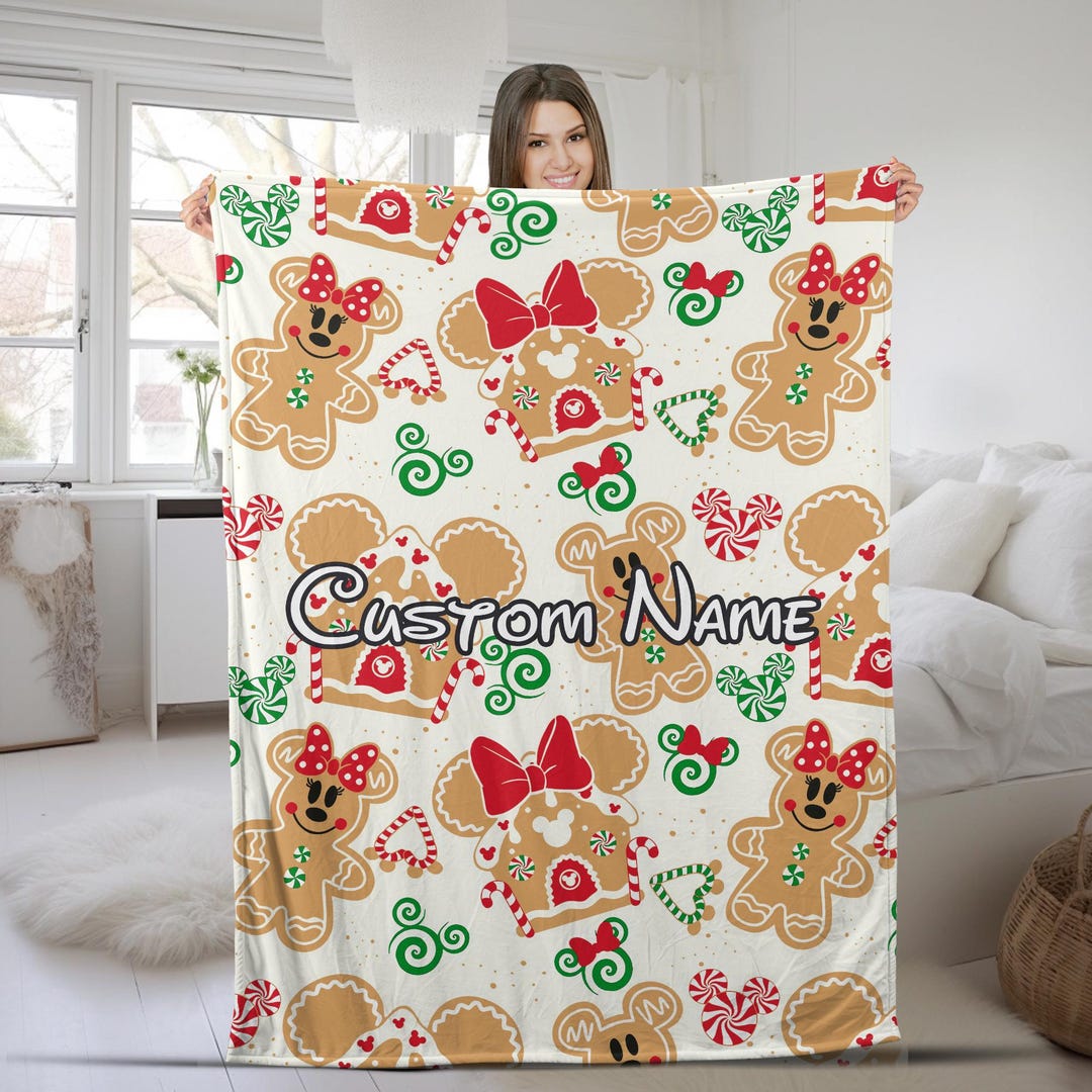 Mickey & Friends Gingerbread Disney Christmas Blanket, Ginger Cookies ...