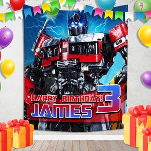 Transformers Birthday Party Backdrop/transformers Birthday Banner ...