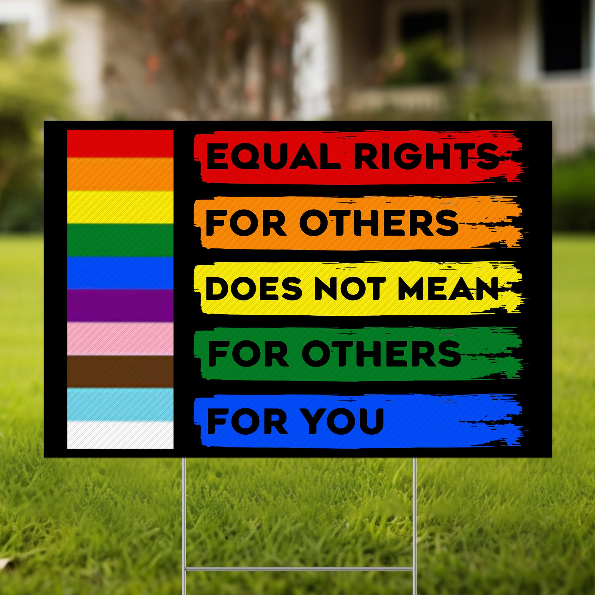Equal Rights Pride Yard Sign With H Stake LGBTQ Support Lawn Sign ...