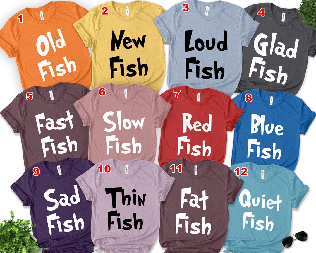 One Fish Two Fish Group Shirts, One Fish Two Fish Blue Fish Red Fish ...