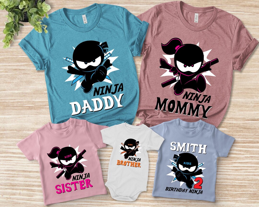 Ninja Kidz Birthday Shirt, Ninja Family Birthday Shirts, Personalized ...