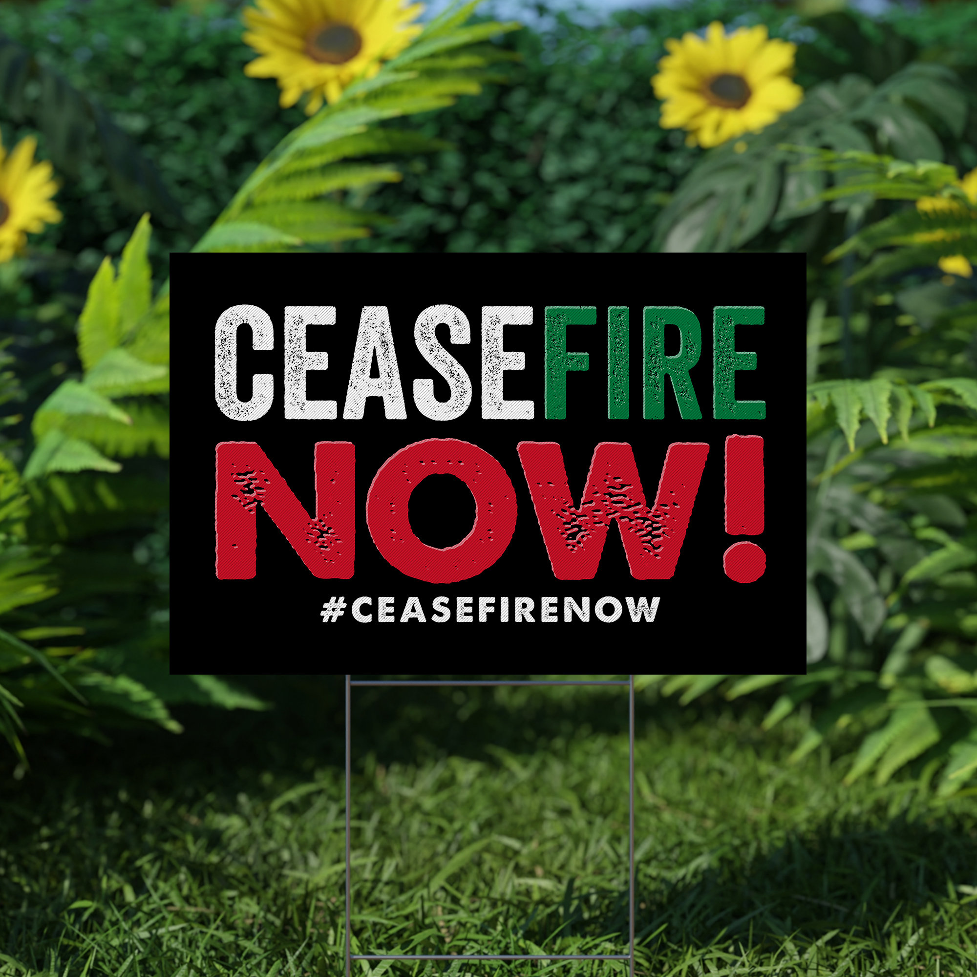 Ceasefire Now Yard Sig, Coroplast Ceasefire Now Lawn Sign, We Believe ...
