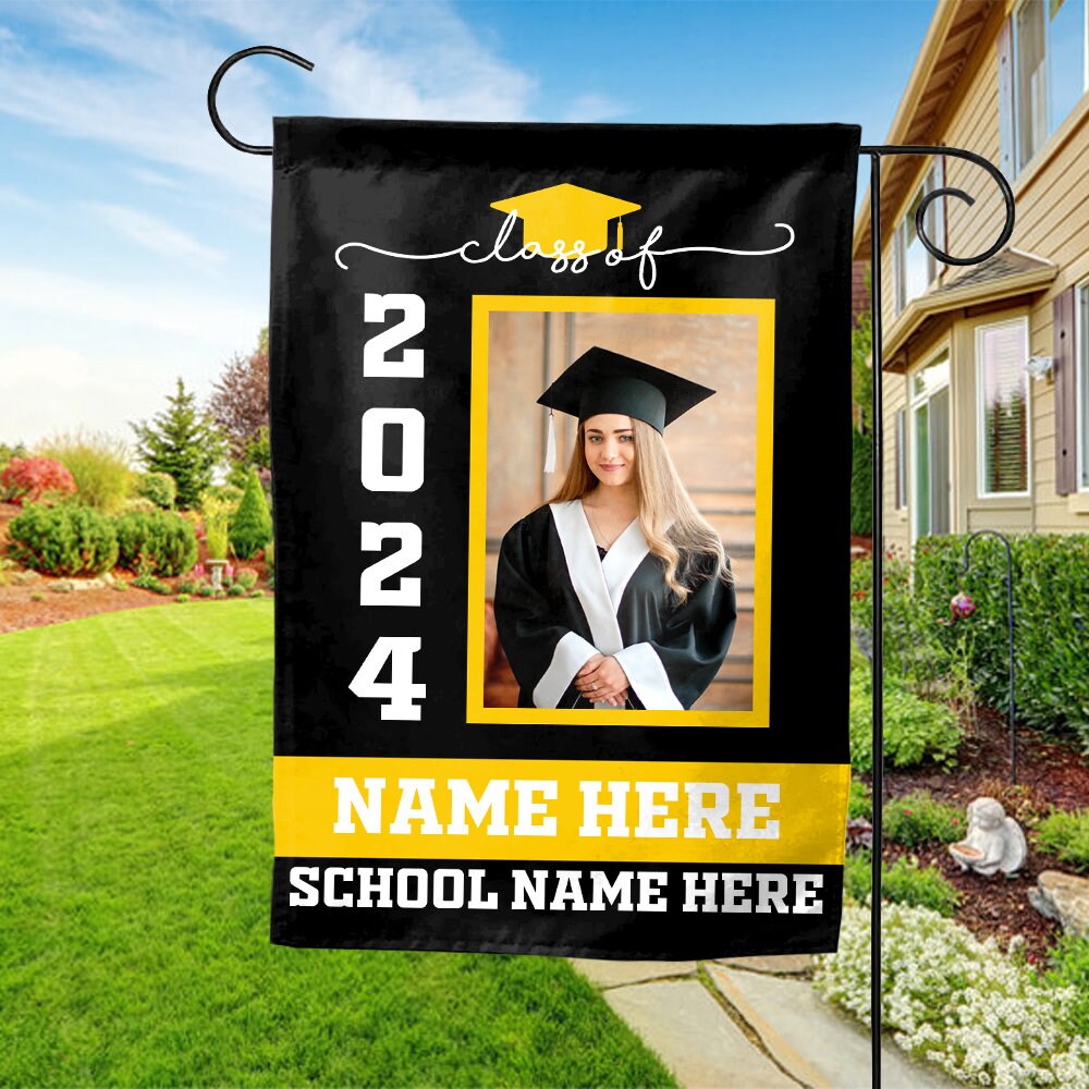 Custom Graduation Flag With Photo, Graduate Yard Sign, College Grad ...