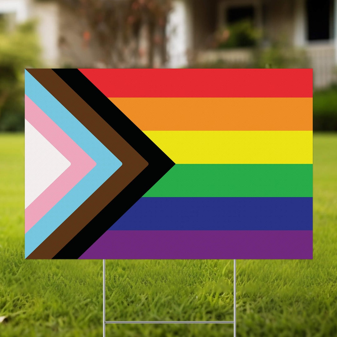 LGBTQ+ Pride Flag Yard Sign With H Stake Pride Support Outdoor Lawn ...