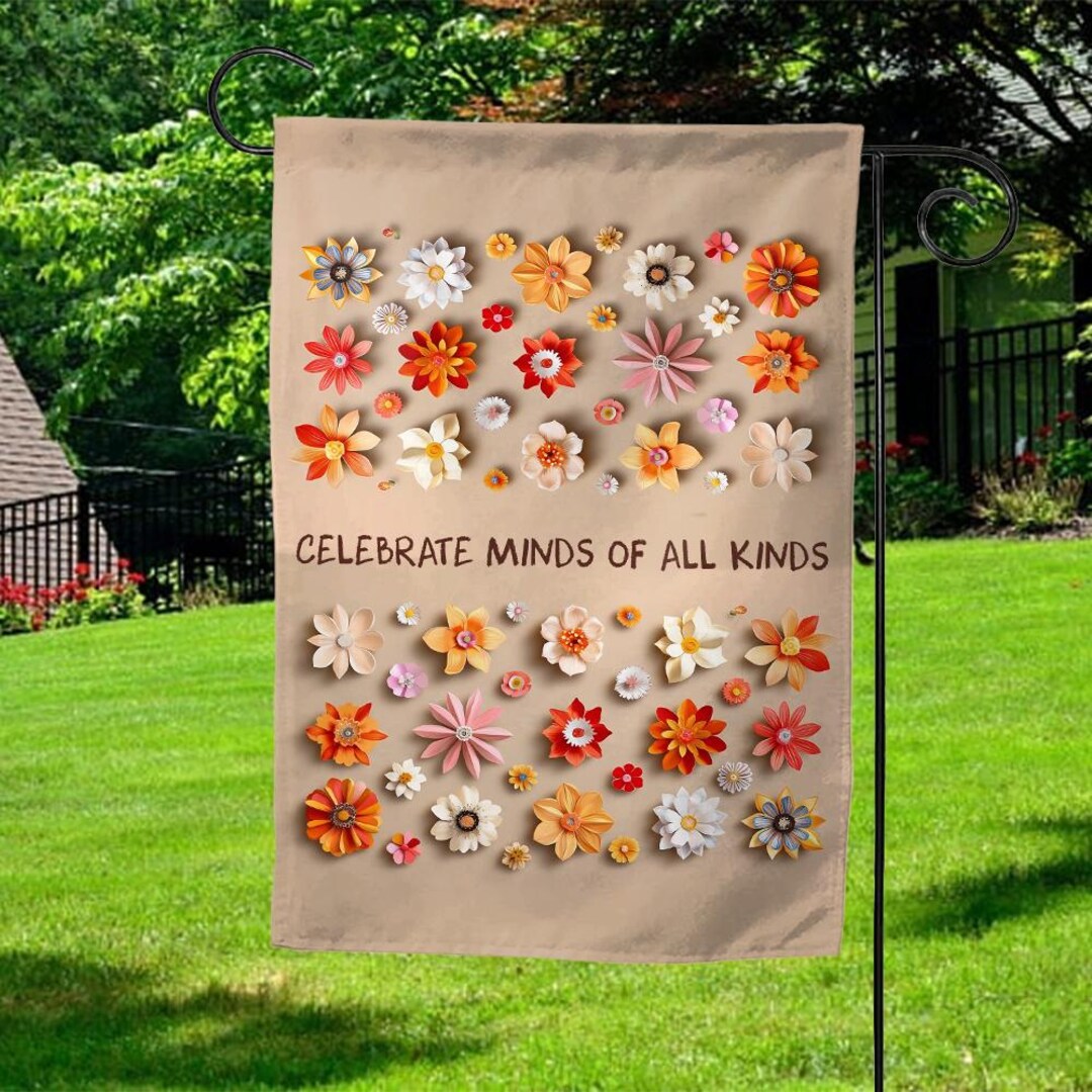 Celebrate Minds of All Kinds Garden Flag, Autism Awareness ...