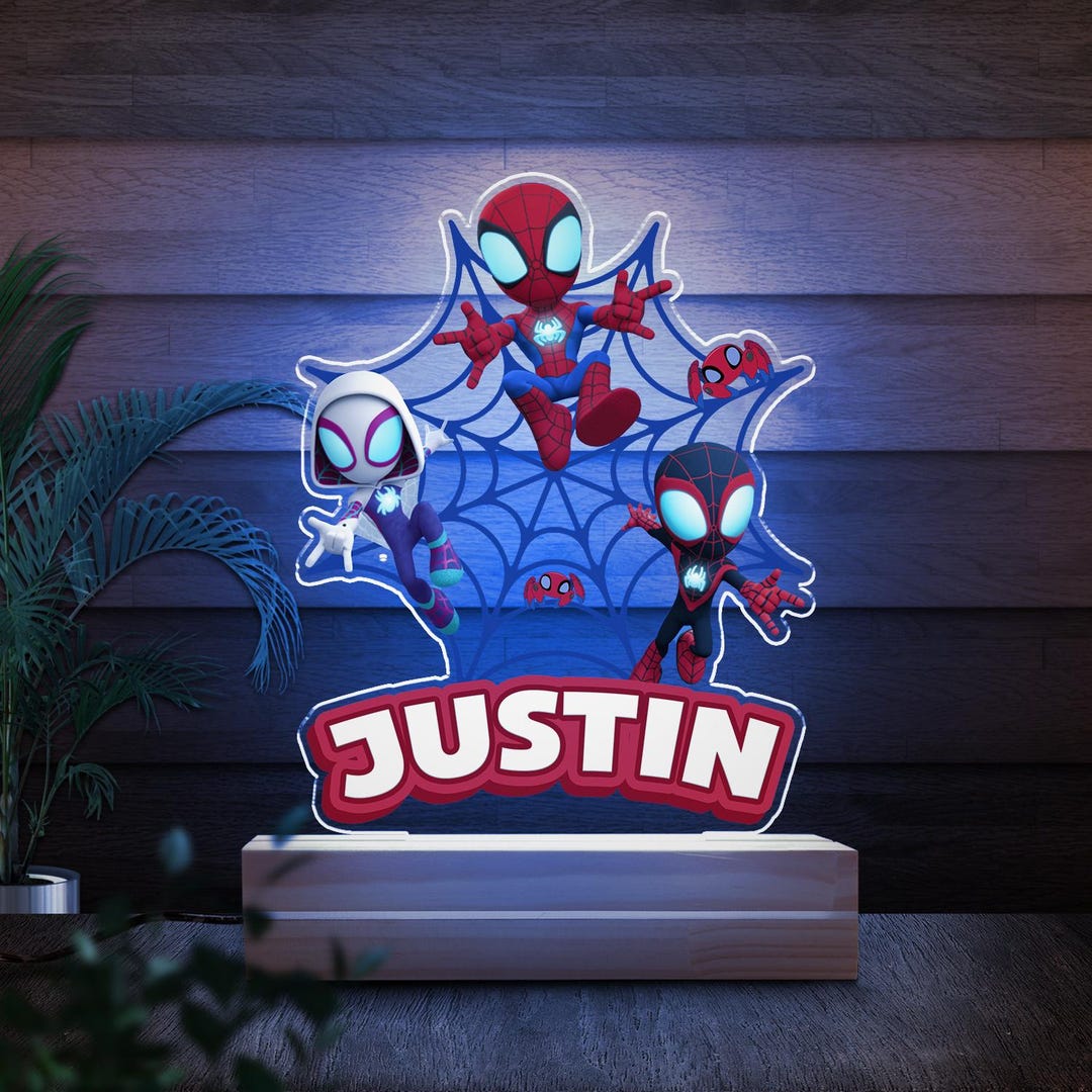 Spidey and His Amazing Friends Birthday Night Light/spidey Night Light ...