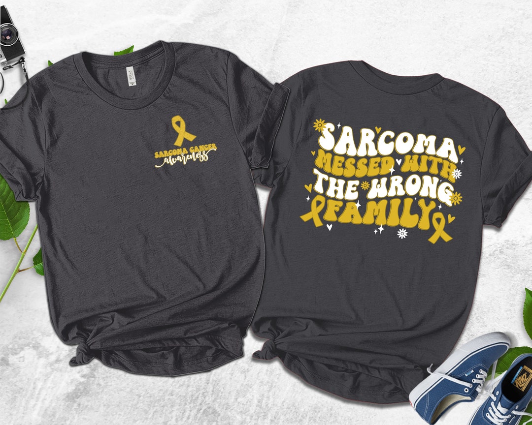 Sarcoma Cancer Awareness Shirt, Yellow Ribbon Shirt, Bone Cancer ...