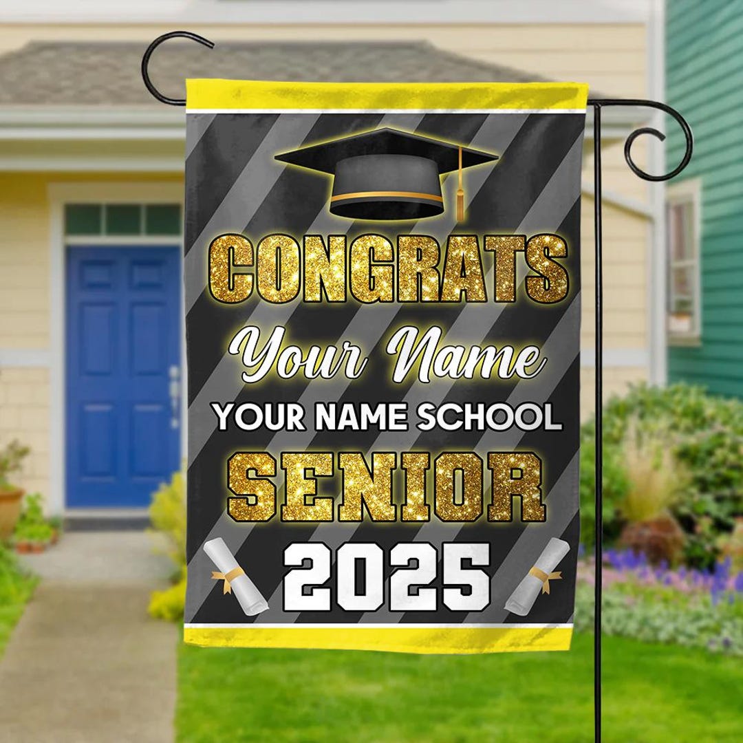 Custom Graduation Flag, Graduate Yard Sign, College Grad Flag, College ...