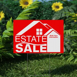 Estate Sale Yard Signs With Stakes Double Sided Large Open House Signs ...