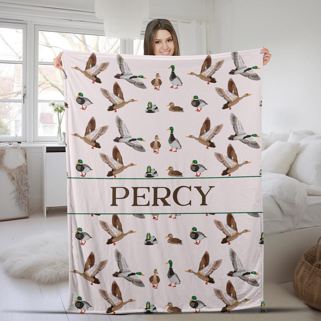 Personalized Mallard Duck Name Blanket/duck Hunting Blanket/bird Dog ...
