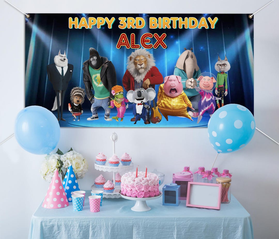 Sing Pig 2 Birthday Party Backdrop/sing 2 Birthday Banner/custom Sing ...