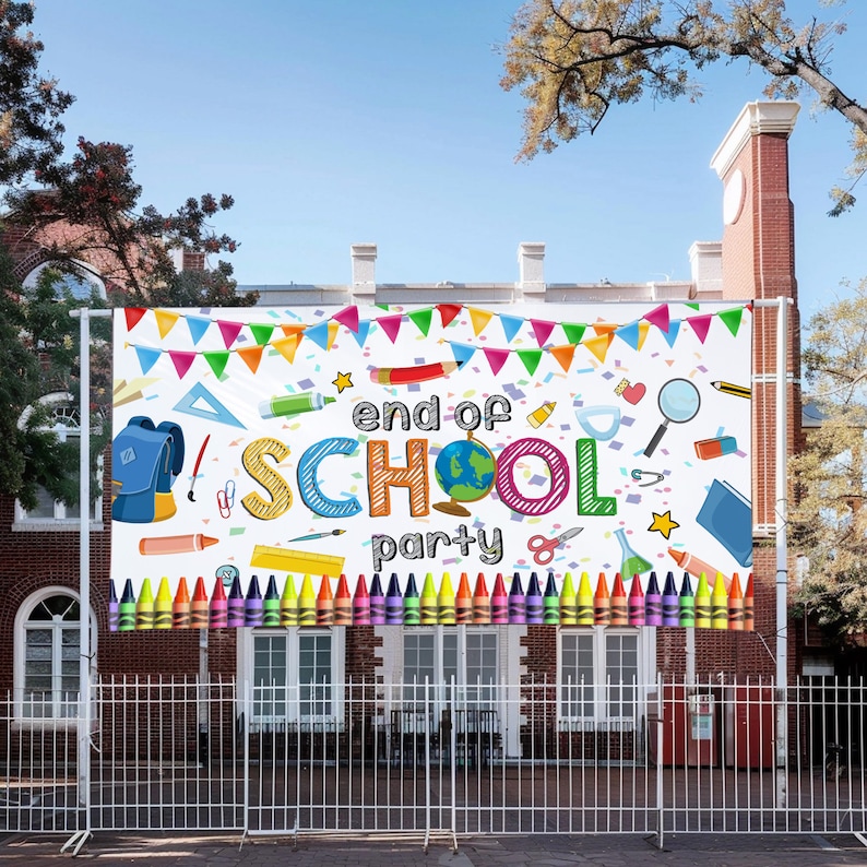 Custom End of School Party Backdrop, Teachers and Staff Appreciation ...