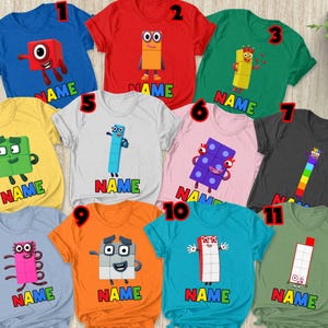 Numberblocks Birthday Shirt/personalized Numberblocks Family Birthday ...