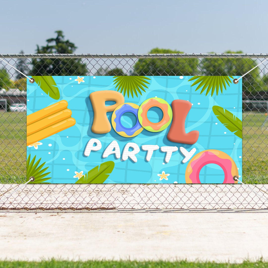 Pool Party Backdrop Pool Party Banner for Pool Party Decorations Summer ...