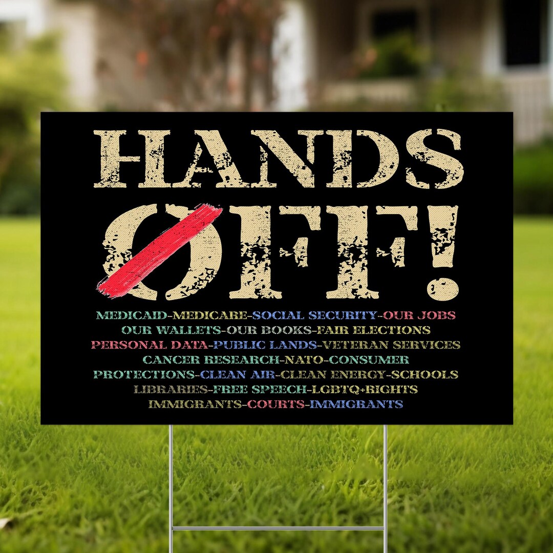 Hands off 2025 Protest Statue of Liberty Yard Sign, Anti Maga Oligarchy ...