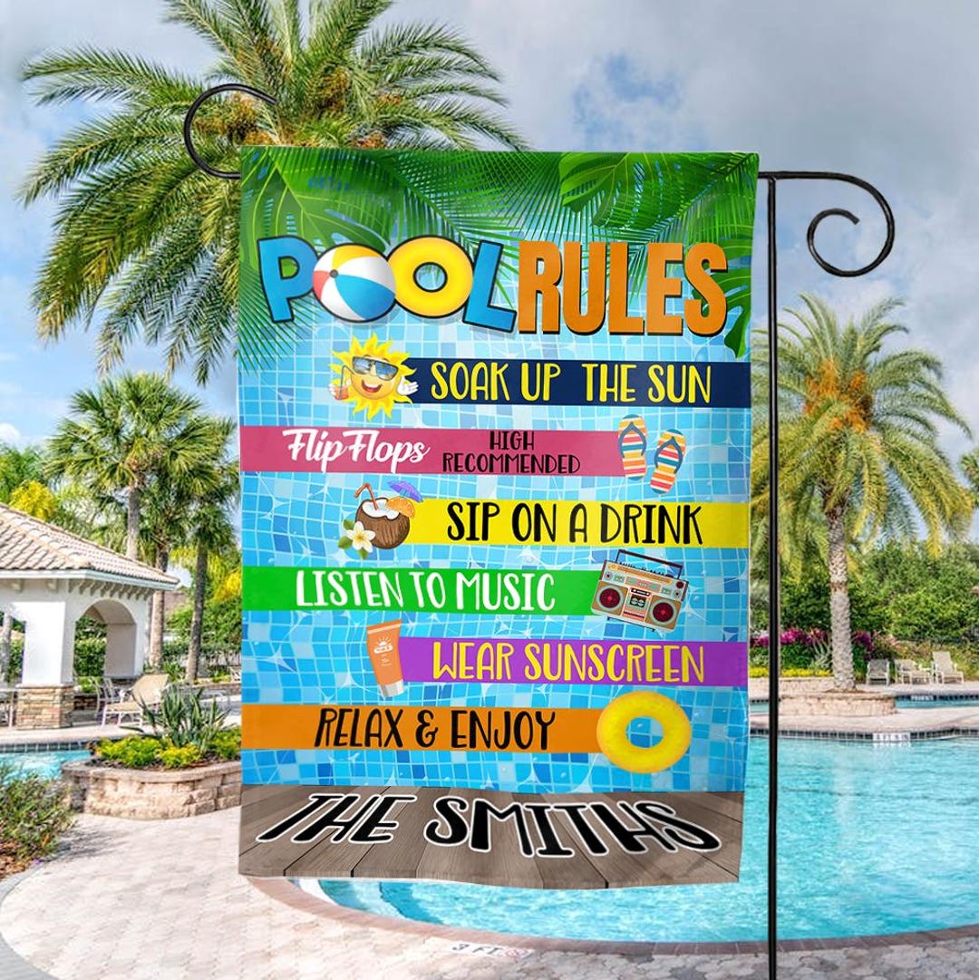 Personalized Pool Flag, Personalized Pool Entry Flag, Garden Flag ...
