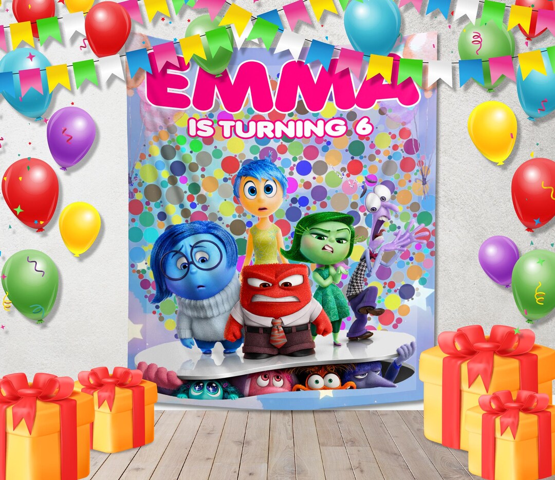 Inside Out 2 Birthday Backdrop/inside Out 2 Birthday Banner/inside Out ...