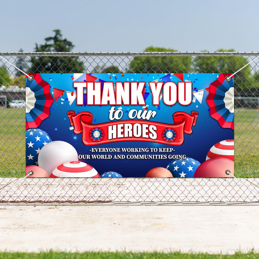 Thank You to Our Heroes Banner/patriotic Happy Veterans Day Backdrop ...