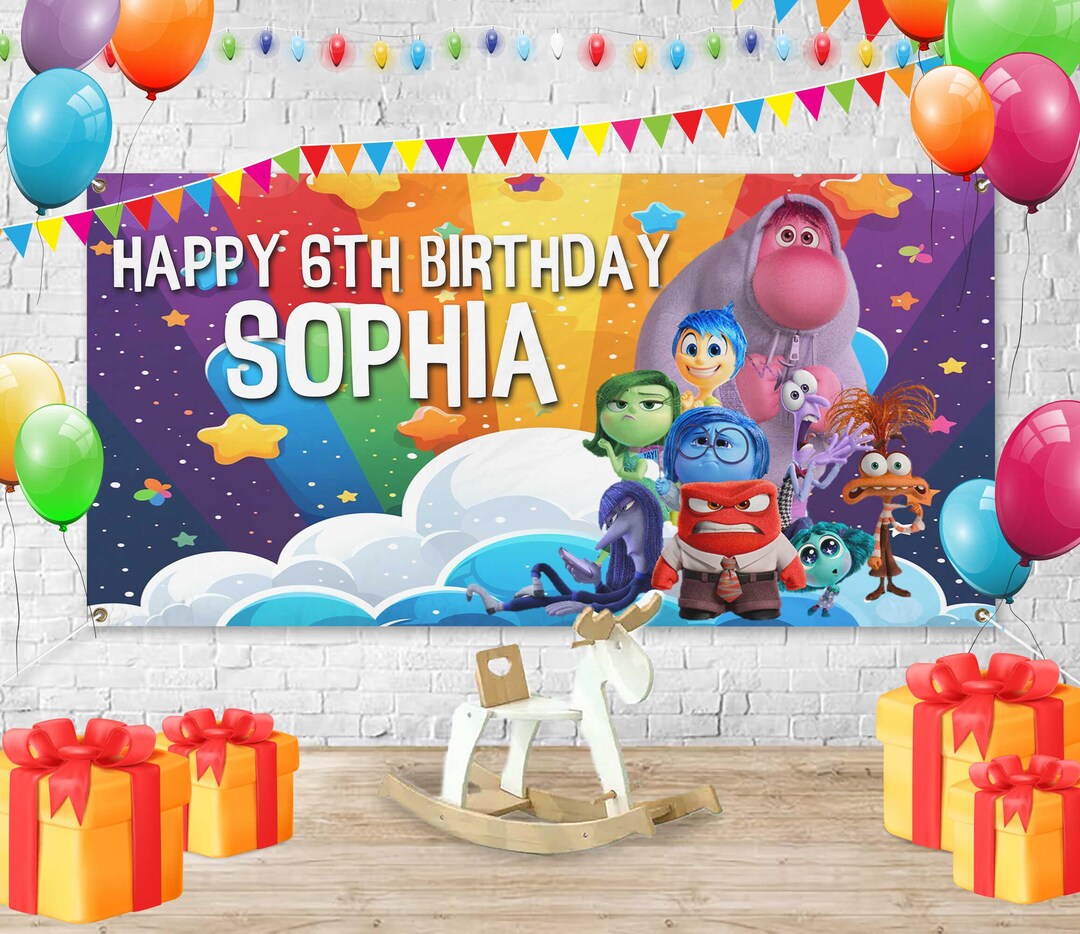 Custom Inside Out Birthday Backdrop, Inside Out Birthday Banner, Inside ...