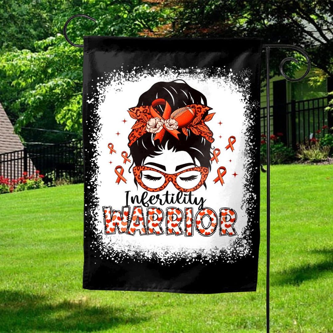 Messy Bun Infertility Awareness Garden Flag, Double-sided Infertility ...