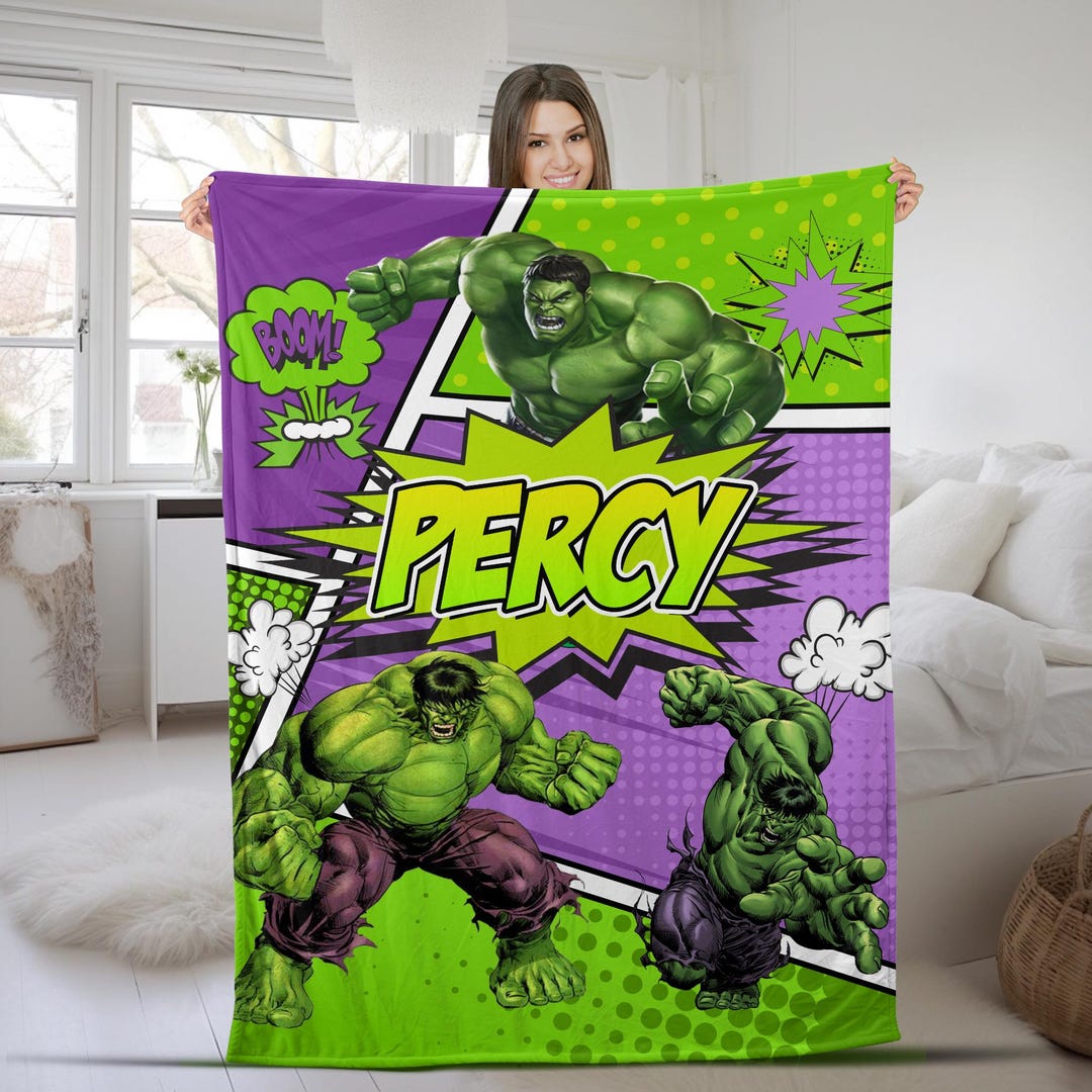 Personalized the Incredible Hulk Blanket/superhero Hulk Fleece Blanket ...