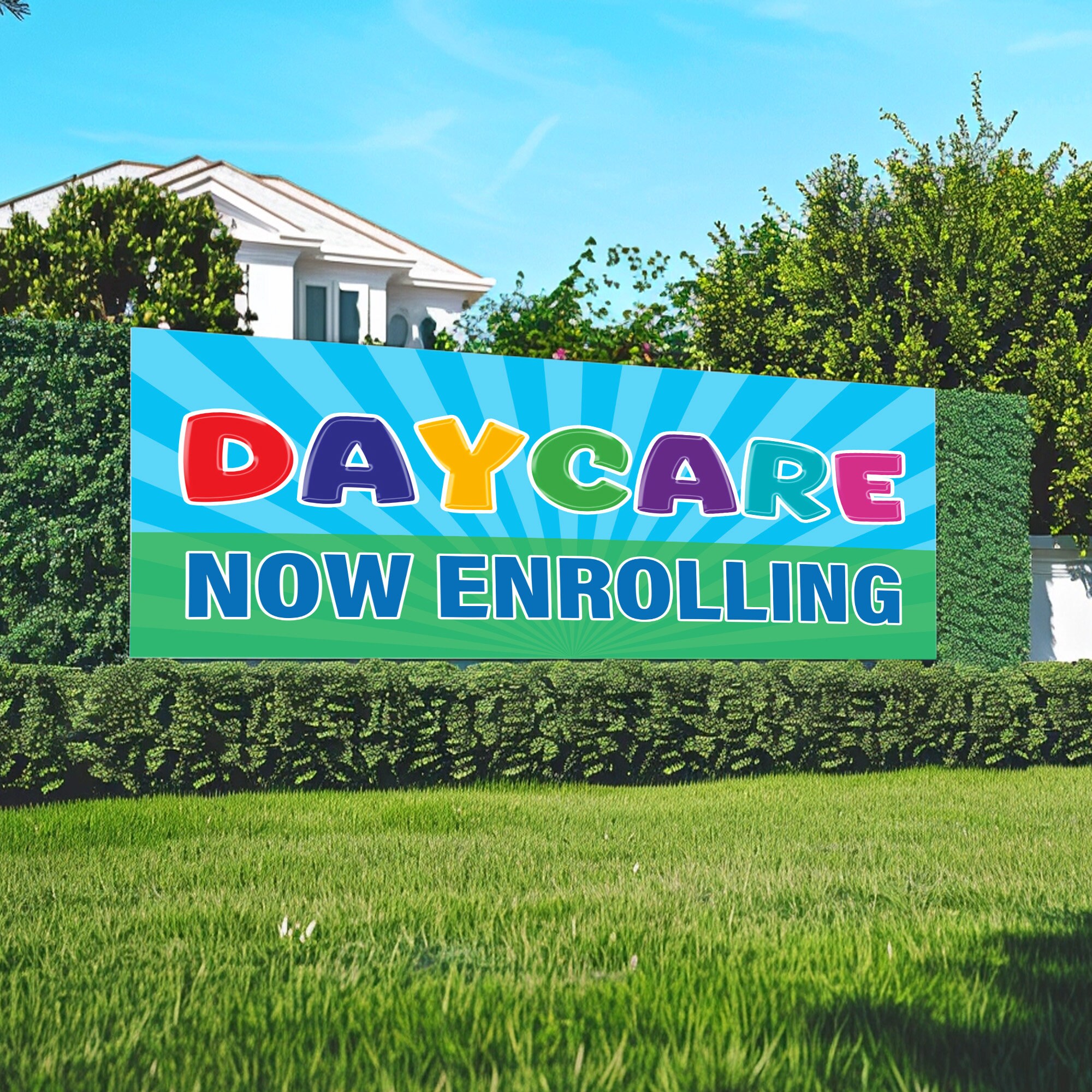 Day Care Banner Enrollment Sign Custom Banner, Child Care Sign, Kid ...