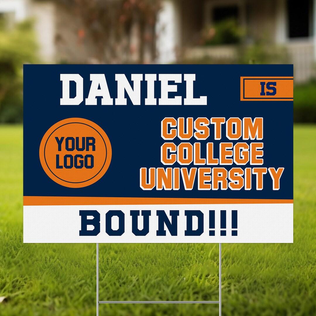 Personalized College Graduation Yard Sign 2024, College Logo Sign ...