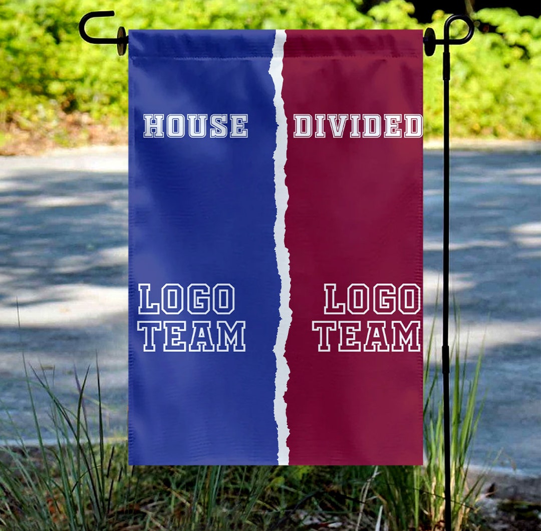 Custom House Divided Garden Flag/house Divided Baseball/football Team ...