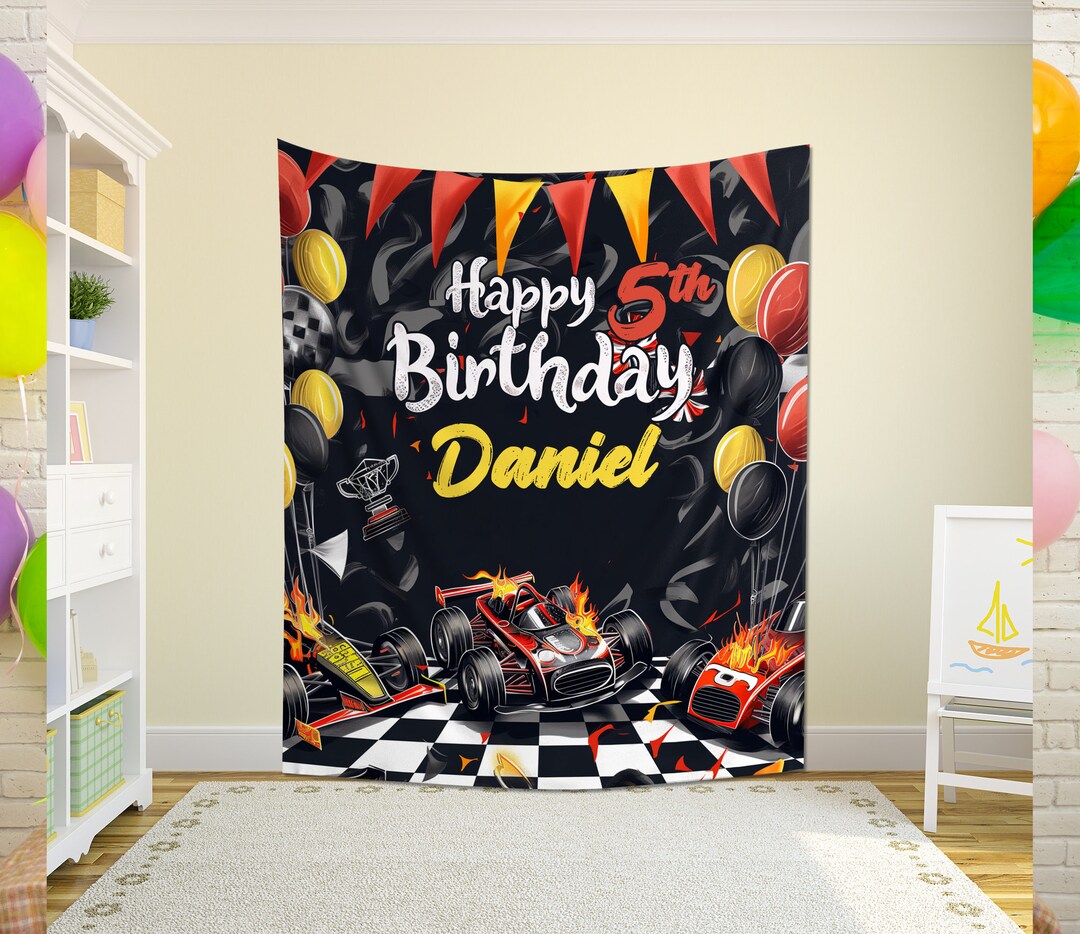 Race Car Backdrop/racing Birthday/boy Birthday/race Car Party ...