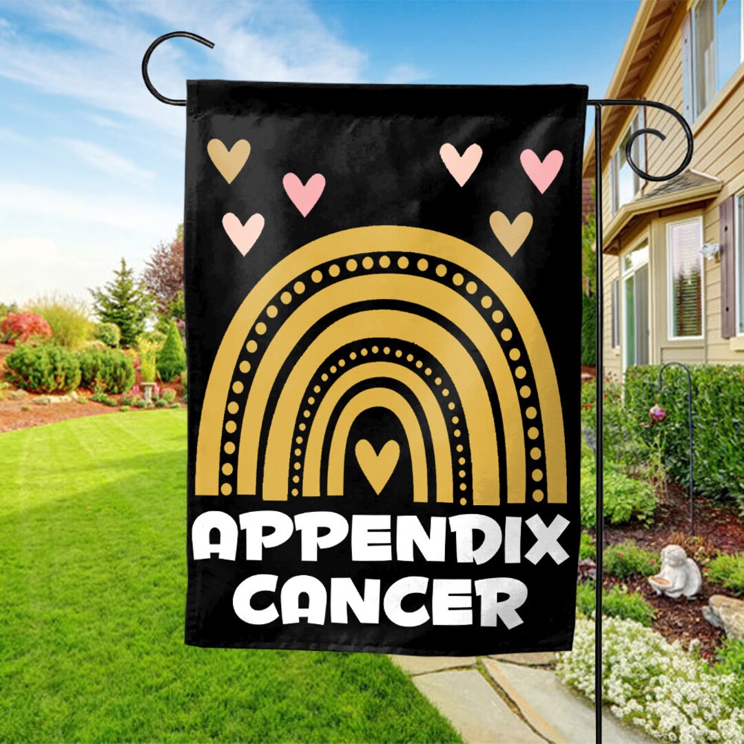 In August We Wear Amber Appendix Cancer Garden Flag, Appendix Cancer ...
