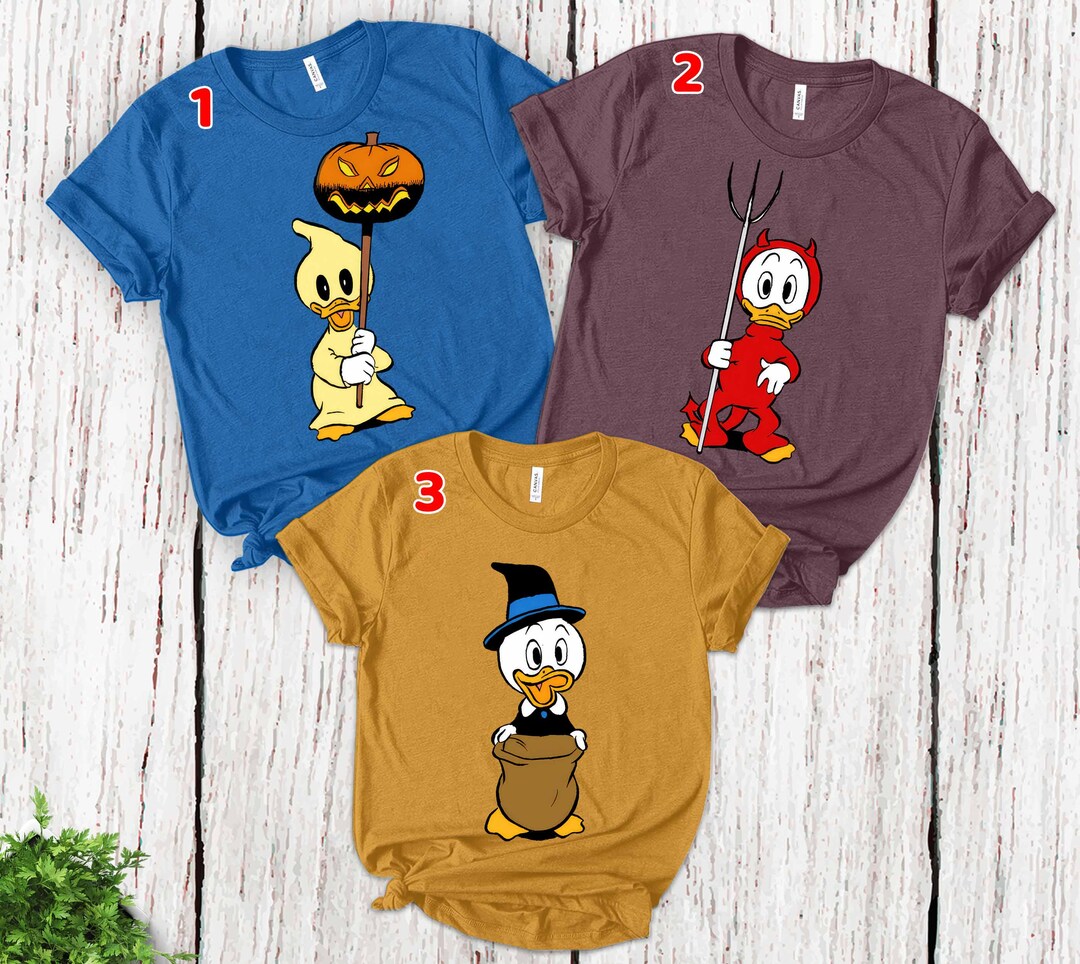 Disney Duck Tales Huey Dewey Louie Halloween Pumpkin Costume Shirt ...