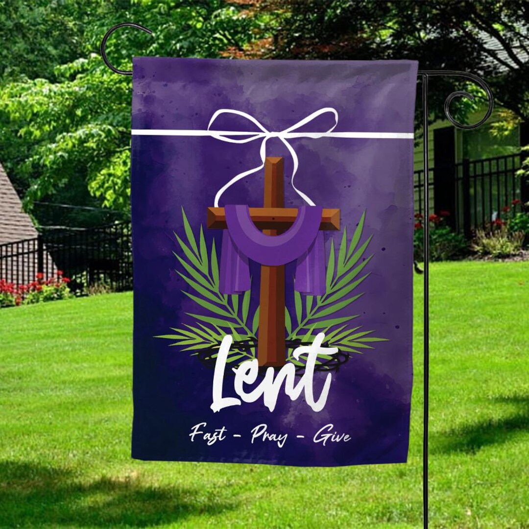 The Season of Lent Christian Flag, Happy Easter Day Flag, He is Risen ...