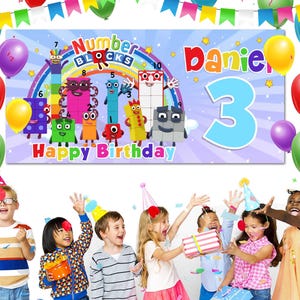 Numberblocks Birthday Backdrop/numberblocks Birthday Banner ...