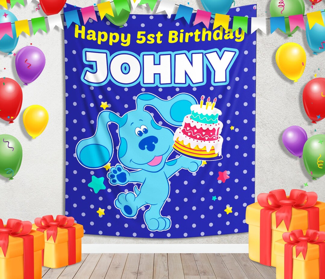 Blue's Clues Birthday Banner, Blues Clues Backdrop Birthday Party, Blues Clues Party Supplies ...