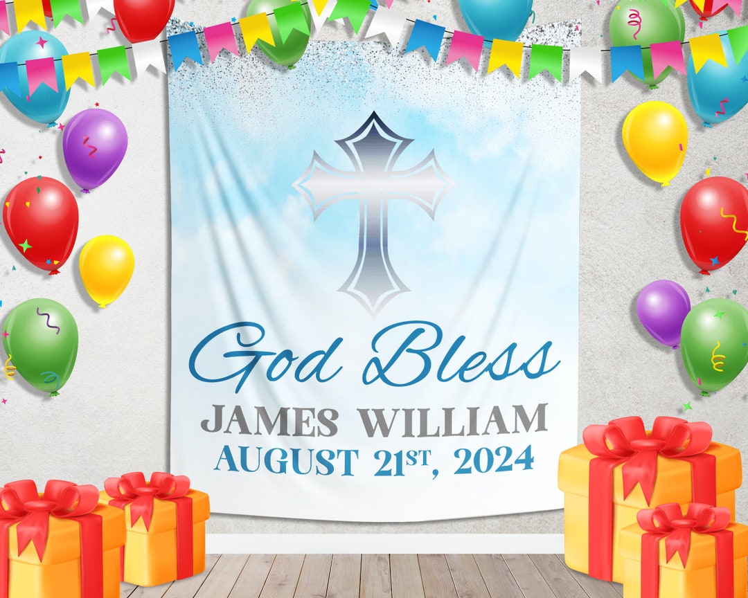 Custom Baptism Banner, Baptismal Celebration, First Communion Banner ...