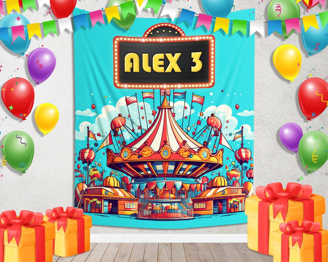 Funfair Carnival Theme Birthday Party Decoration Banner SKVD35 - Etsy