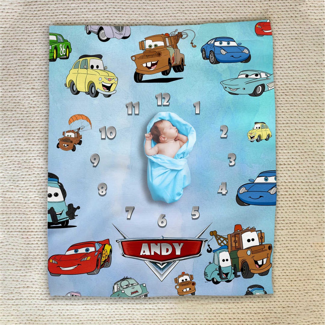 Personalized Disney Cars Milestone Blanket/custom Pixar Cars Blanket ...