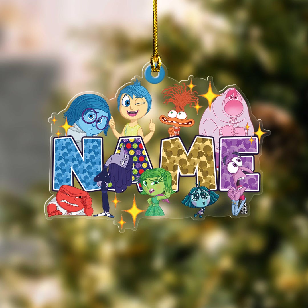Custom Name Inside Out 2 Acrylic Christmas Ornament, Personalize Inside ...