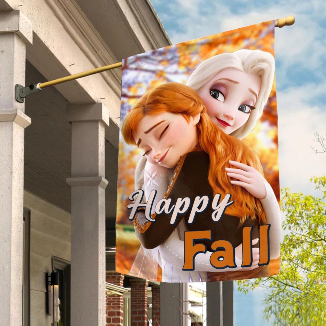 Disney's Elsa and Anna Fall Garden Flag, Fall Frozen Themed Disney ...