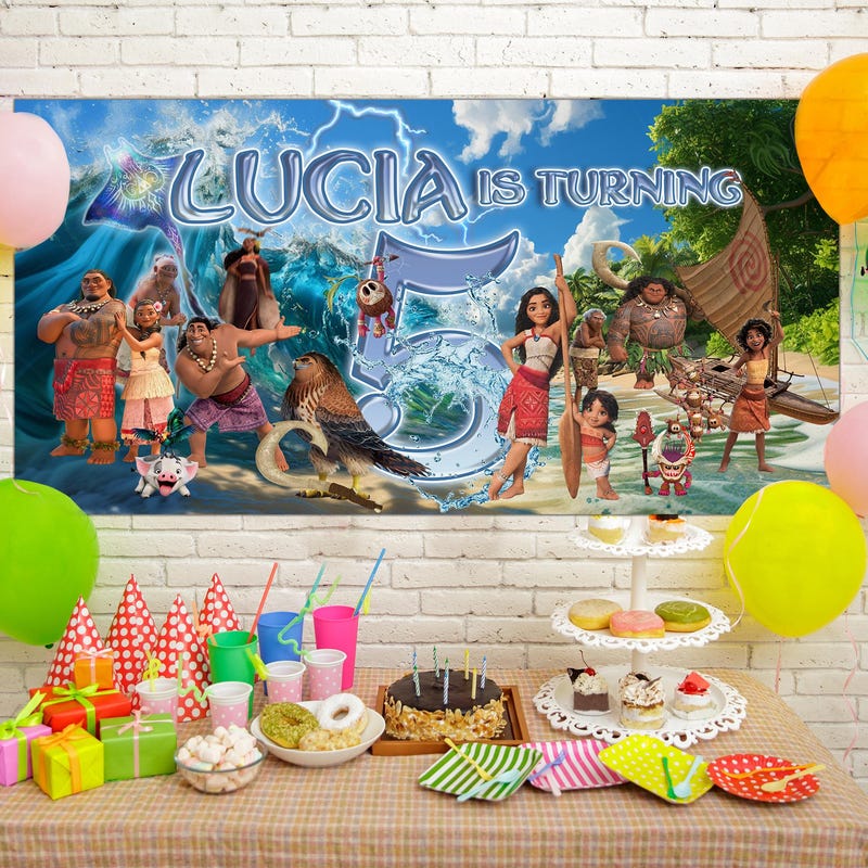 Moana Birthday Banner - Etsy