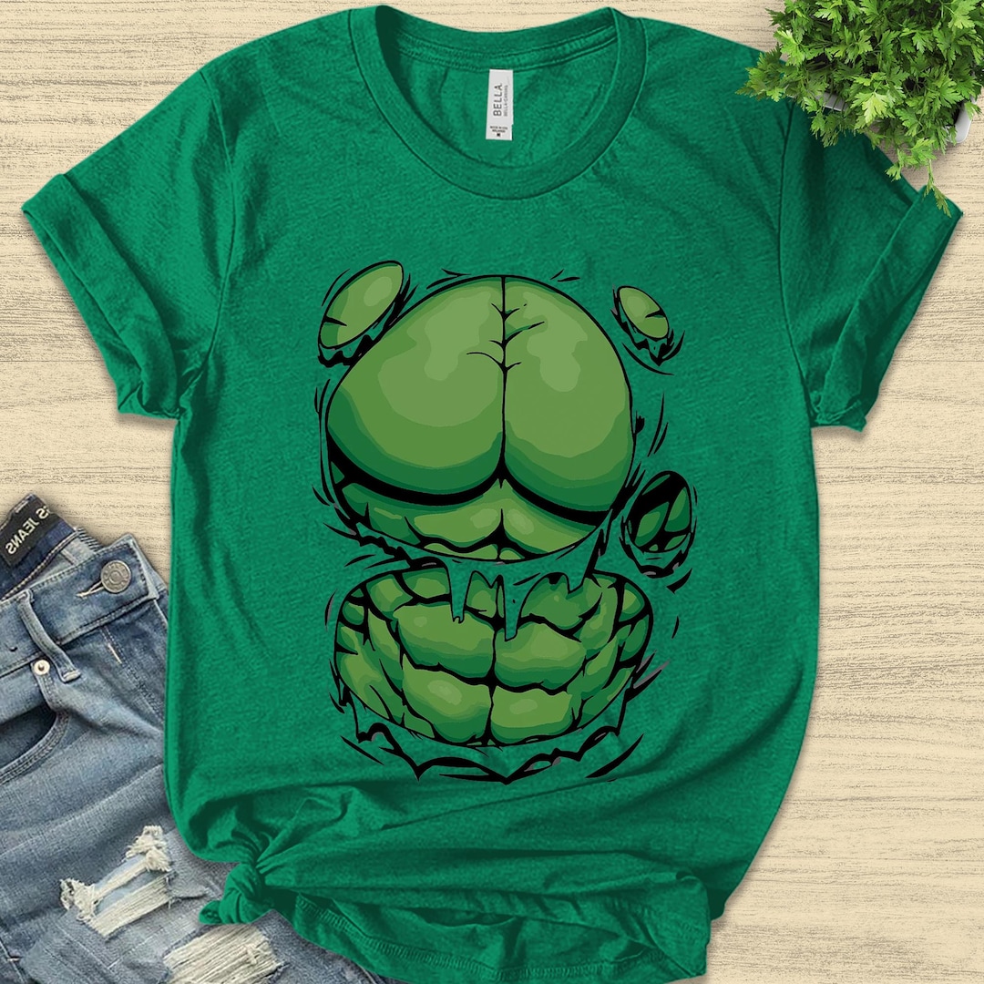 Hulk Body Shirt, Marvel Avengers Hulk Ripped Costume T-shirt, Marvel ...