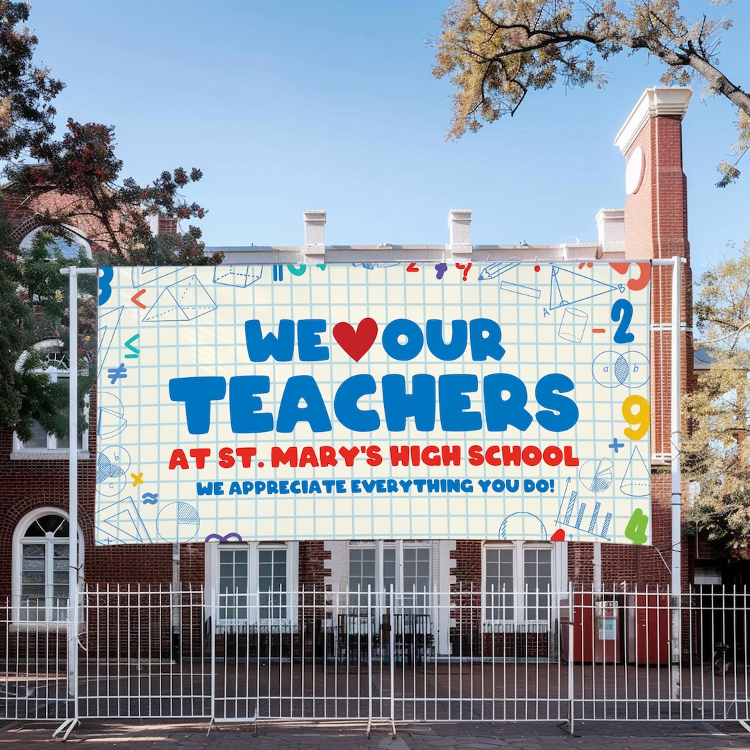 Teacher Appreciation Banner Staff Appreciation Banner Gift for Teachers ...