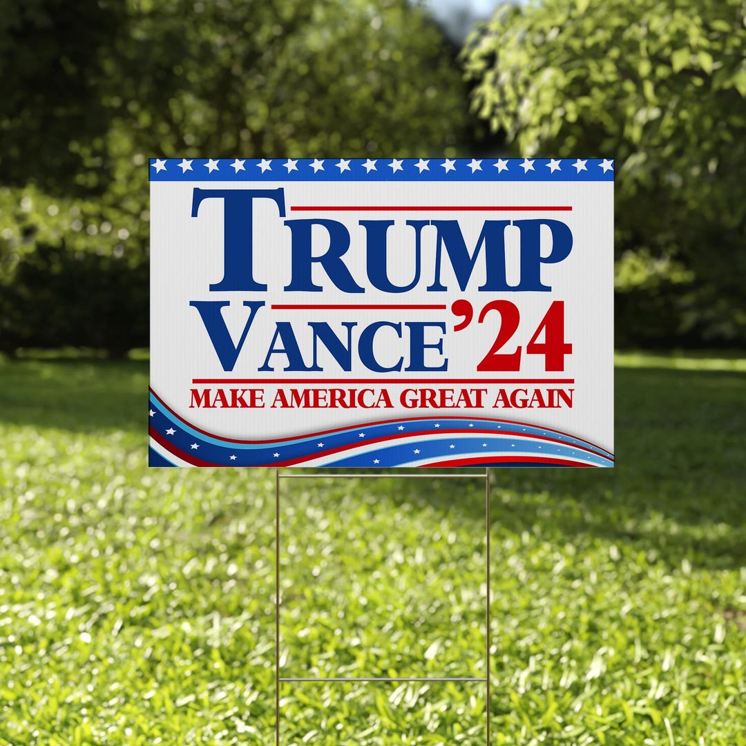 Trump Vance 2024 Yard Sign/trump JD Vance Sign/donald Trump Won Again ...