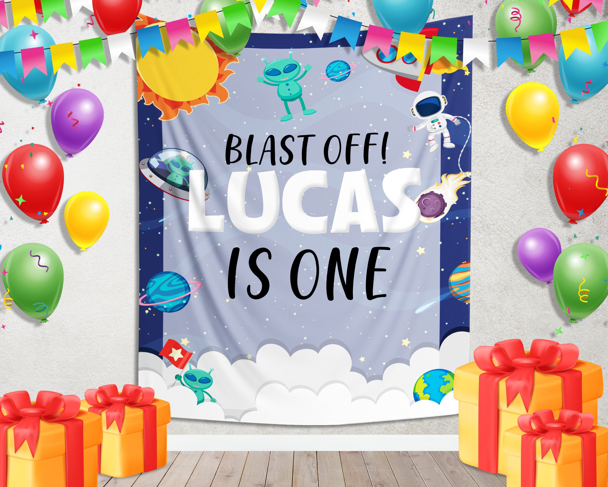 Custom Space Banner, Outer Space Birthday Banner, Out of This World ...