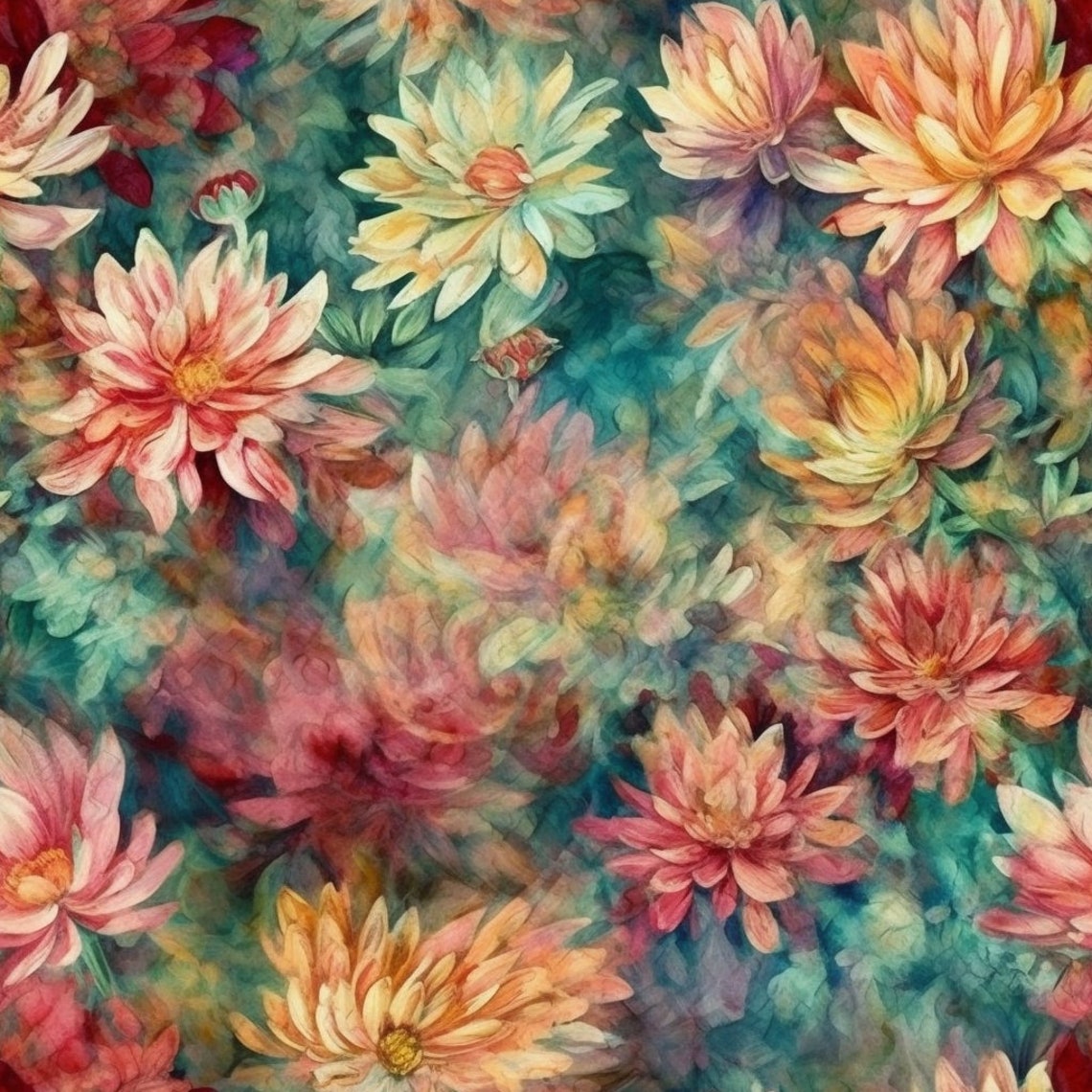 Oil Painting Floral Tileable Instant Dowload Lot of 2 - Etsy